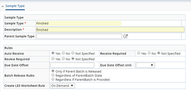 LES Global Worksheet Template for Sample Type/SubType